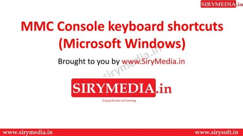 windows console keyboard shortcut ppt