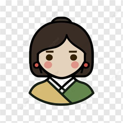 한국 여자 아이콘 한국어 벡터 흰색 배경에 한국 소녀 이모티콘의 단순한 다채로운 아이콘 그림자 없음 작은 프레임 중앙 Png 일러스트 및 벡터 에 대한 무료 다운로드