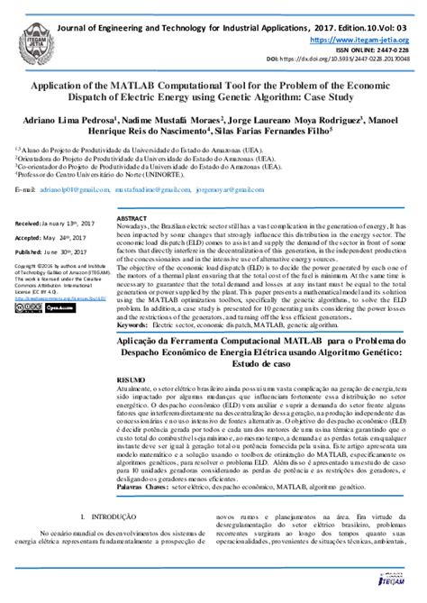Pdf Application Of The Matlab Computational Tool For The Problem Of