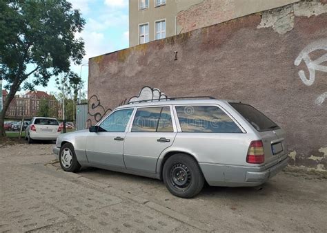 Old Veteran Classic Very Dirty Silver Grey Dented Hatchback Car