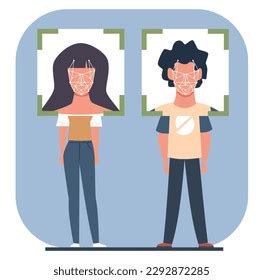 Female Male Face Scans Facial Recognition Stock Vector Royalty Free Shutterstock