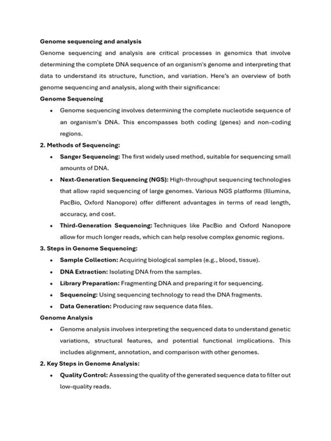 5 Genome Sequencing And Analysis 23 07 2024 Pdf Dna Sequencing