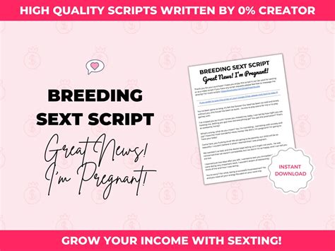 Breeding Sext Script Pregnant Sexting Script Adult Model Onlyfans Sexting Scripts Fetish