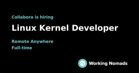 linux kernel developer at collabora working nomads