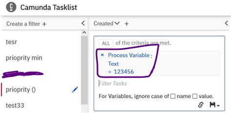 can not search process variable in tasklist when variable type is