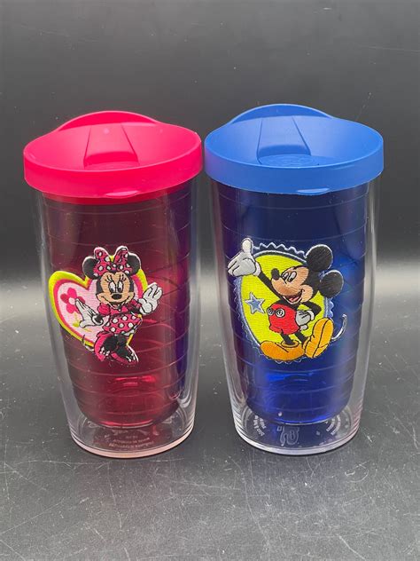 Disney Mickey Mouse And Minnie Mouse Tervis Cups With Lids 16 Oz Etsy