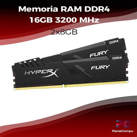 Hyperx Fury Black Ram 16 Gb 2x 8gb 3200 Mhz Ddr4 Planetcompu