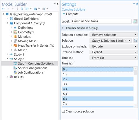Reducing The Amount Of Solution Data Stored In A Model