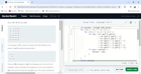 Vinaysing Rajput On Linkedin Java Coding Hackerrank Hourglasssum