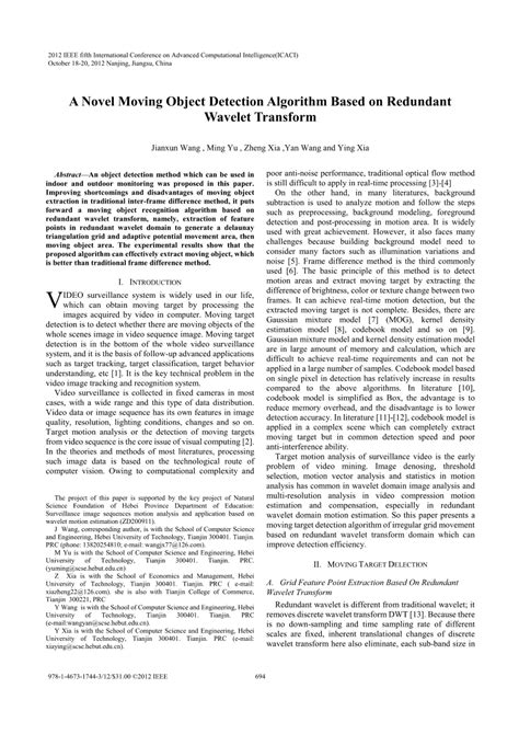 Pdf A Novel Moving Object Detection Algorithm Based On Redundant