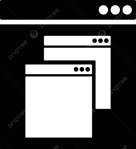 tab switching icon in bw color black symbol technology vector black