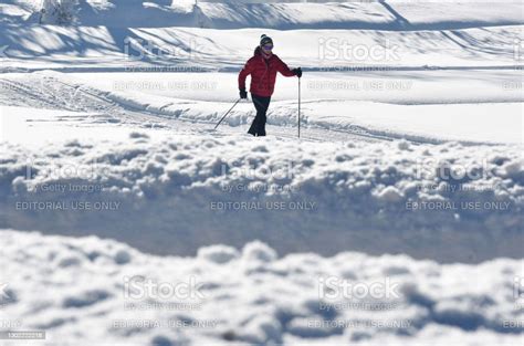 오스트리아 어퍼 남쪽의 겨울 원더랜드 고사우는 크로스컨트리 스키의 천국입니다 크로스컨트리 스키타기에 대한 스톡 사진 및 기타 이미지 크로스컨트리 스키타기