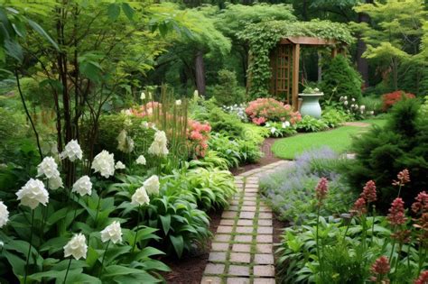 flower beds paths rectangular generate ai stock illustration illustration of city hedge