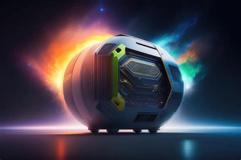 Premium Ai Image A Digital Art Of Futuristic Colorful Supercomputer Mainframe