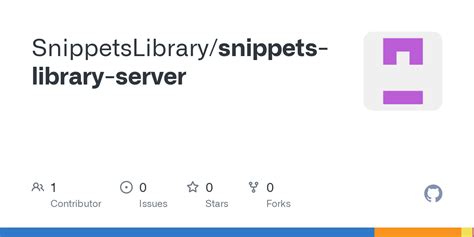 Github Snippetslibrarysnippets Library Server
