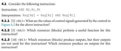 solved 4 1 consider the following instruction instruction