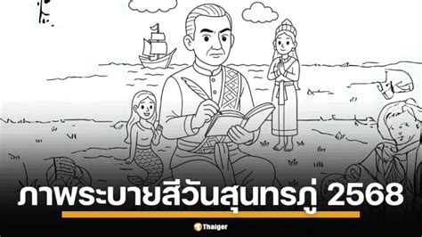 แจกฟรี ภาพระบายสีวันสุนทรภู่ 2568 ตกแต่งสีตัวละครจาก วรรณคดีดัง Thaiger ข่าวไทย