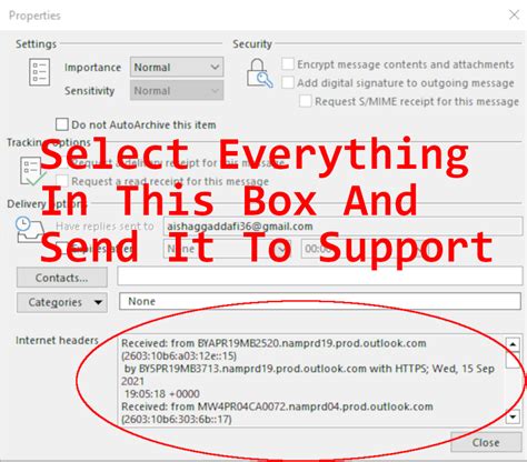 Getting Email Headers From Outlook