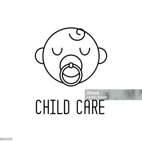 젖꼭지 선 아이콘 윤곽선 벡터 기호 흰색으로 격리된 선형 스타일 픽토그램을 빠는 귀여운 만화 아기 기호 로고 그림입니다 건강한 생활방식에 대한 스톡 벡터 아트 및 기타