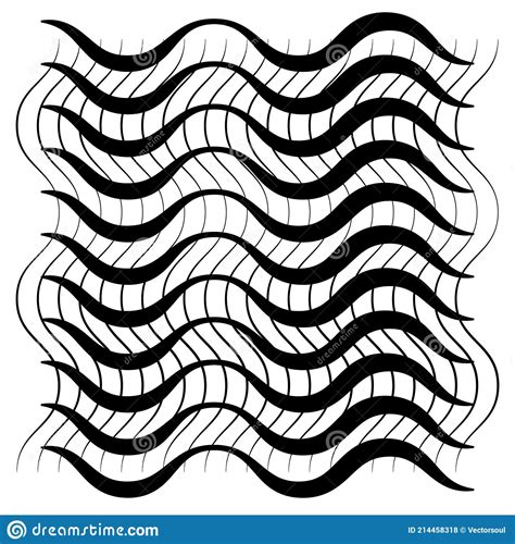 Grid Mesh Of Wavy Zig Zag Lines Criss Cross Pattern Stock Vector Illustration Of