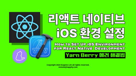 리액트 네이티브 Ios 설정 Yarn Berry 사용