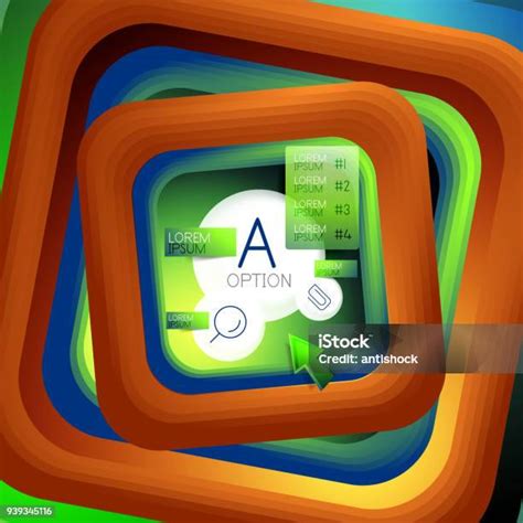 회전 소용돌이 평방 배경 블렌딩 효과 샘플 Infographics 또는 슬로건을 스테핑과 사각형 색상 비즈니스 프레 젠 테이 션