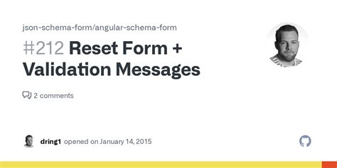 Reset Form Validation Messages Issue Json Schema Form Angular Schema Form GitHub
