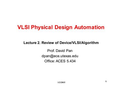 Pdf Vlsi Physical Design Automation