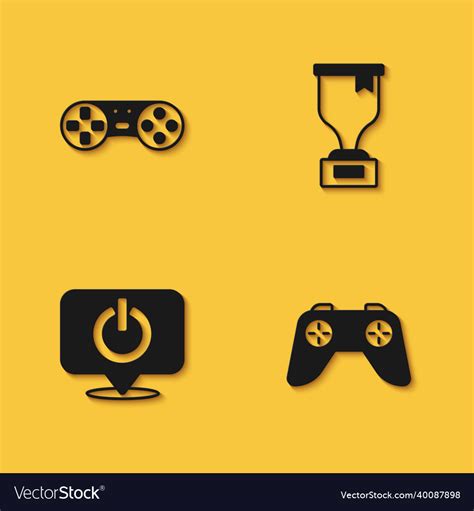 Set Game Controller Or Joystick Power Button Vector Image