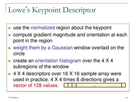 Ppt The Sift Scale Invariant Feature Transform Detector And Descriptor Powerpoint