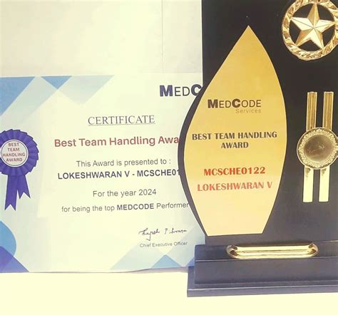 Logesh V Crc On Linkedin Im Truly Honored To Receive The Best Team Handling Award And I