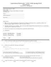 Cosc Sp Pdf Laurentian University COSC Spring Final Exam Instructor C