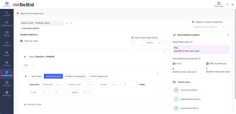 Rebids Live Segmentation And Activation Module