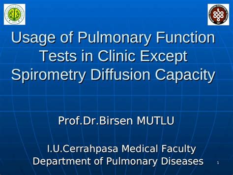 Ppt Usage Of Pulmonary Function Tests In Clinic Except Spirometry