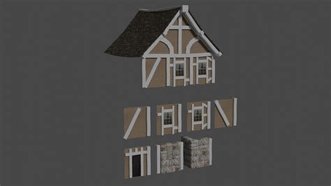 the modular building parts with textures show gamedev tv