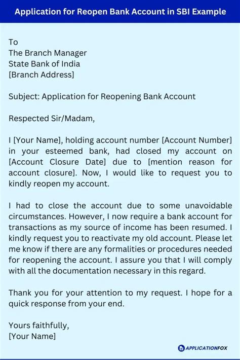 10 Samples Application For Bank Account Reopen