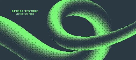 Pixel Art Style Bitmap Texture Curl Forme Vecteur Abstrait Panoramique
