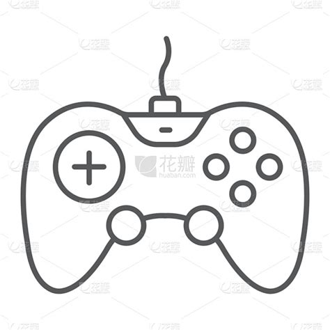 技术 细的 操纵杆 游戏手柄 夜生活 矢量 标志 数码图形 线图标 直的