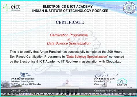 Aman Panchal On Linkedin Iitroorkee Cloudxlab Datascience Machinelearning Bigdata