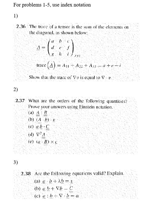 Solved For Problems 1 5 Use Index Notation 1 236 The