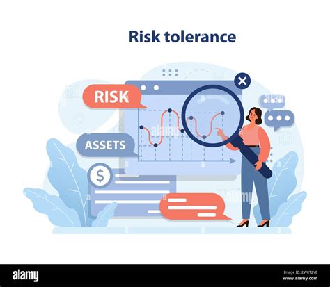 Risk Tolerance Concept Woman Analyzes Financial Graph Evaluating