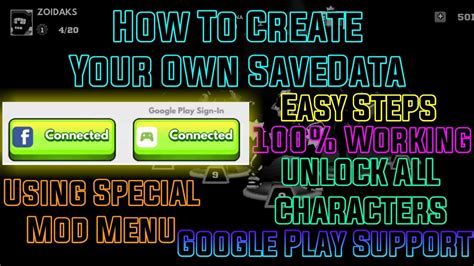 How To Create Your Own SaveData Using Special Mod Menu Mr Zoid