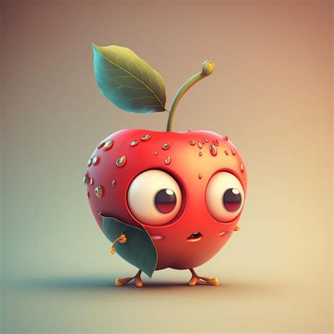 Premium Photo Cute Apple Character