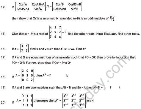 cbse class 12 mathematics hots matrices and determinants