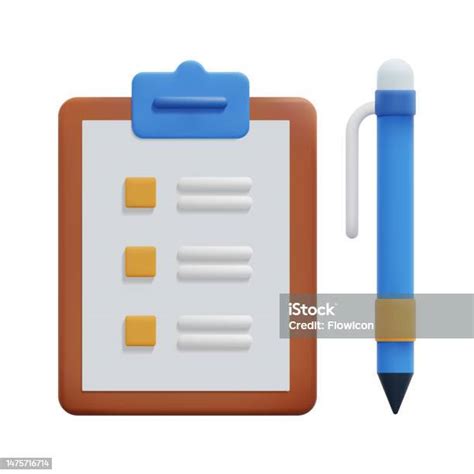 3d 클립보드 검사 목록 및 연필 아이콘 벡터입니다 흰색 배경에 격리 3d 클립 보드 작업 관리 할 일 체크리스트 프로젝트 계획