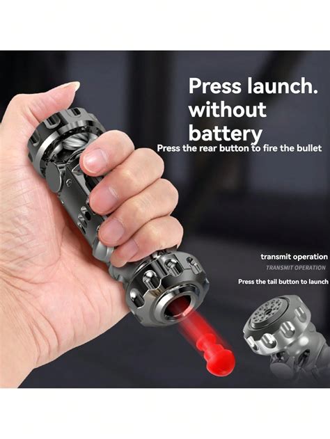 1pc Silver Coated Spy Shock Exploding Bullet Toy Gun Model With 1 Shooter 2 Cartridges 10