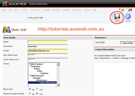 Joomla Super Administrator Password Reset Web24