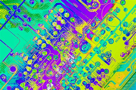다채로운 양식의 초현실적 전자 회로 기판 세부 예술적 표현 0명에 대한 스톡 사진 및 기타 이미지 0명 Cpu 개념 Istock