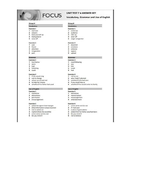 Unit Test 7 Answer Key Pdf