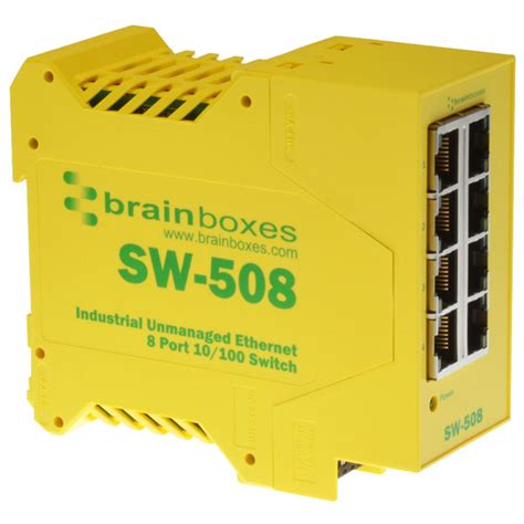 Brainboxes Sw Industrial Ethernet Port Switch Din Rail Mountable Rapid Electronics